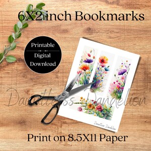 Flower Bookmarks, Spring Flowers, Watercolor Bookmarks, Printable ...
