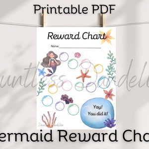 Printable Mermaid Reward Chart for Kids - Etsy