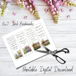 Flower Bookmarks With Quotes, Floral Bookmarks, Printable Bookmarks ...