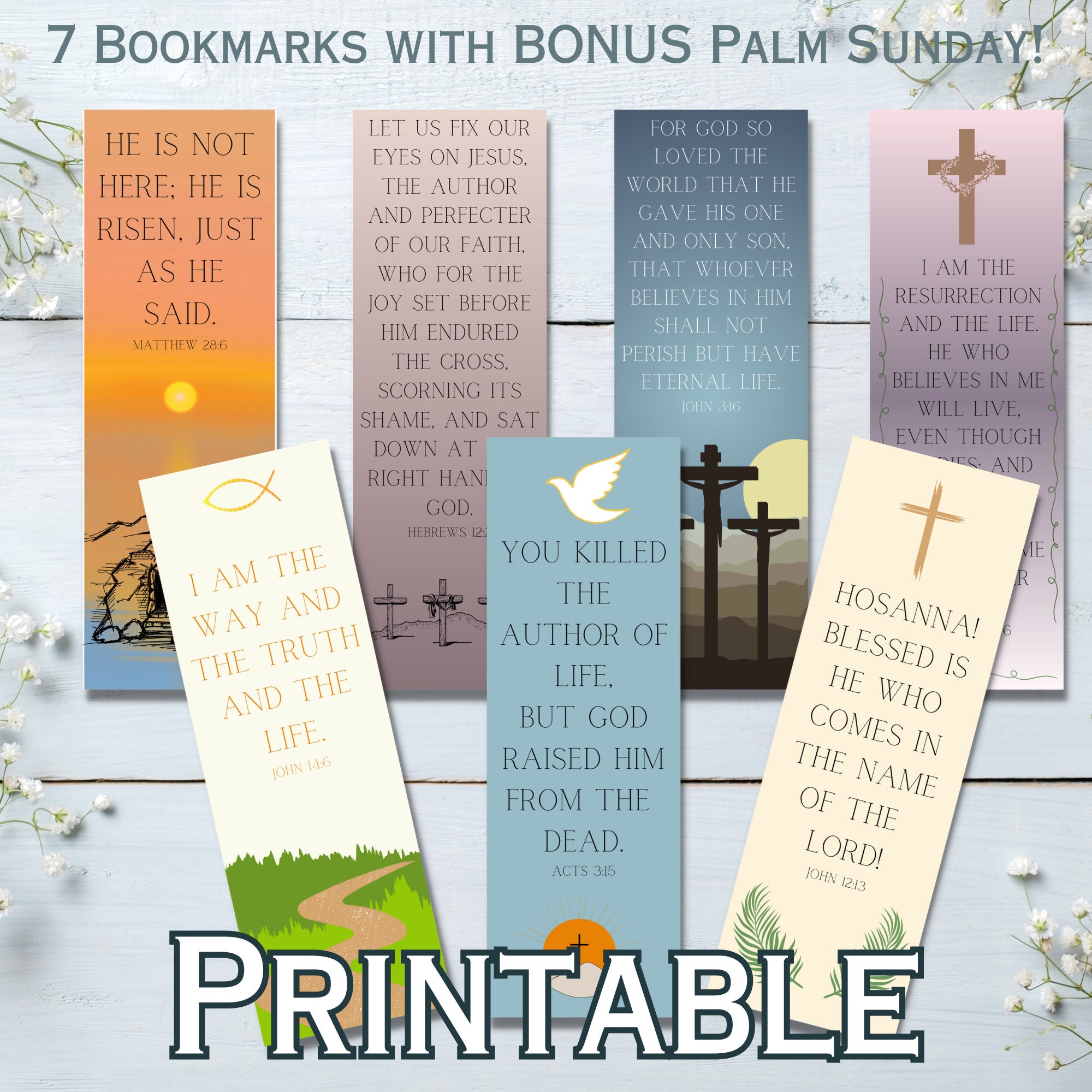 Easter Bookmarks Bible Verse Bookmarks Easter Gift Christian Bookmarks ...