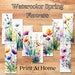 Flower Bookmarks, Spring Flowers, Watercolor Bookmarks, Printable ...