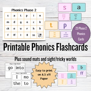 Printable Phonics Flashcards, Phase 2 and 3 Phonics Cards - Etsy