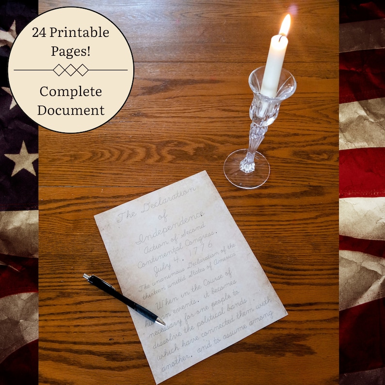 Cursive Writing Practice Workbook With the Declaration of Independence ...