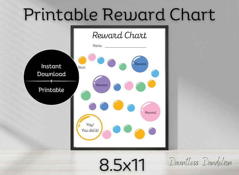 Reward Chart, Printable Reward Chart, Bubble Reward Chart for Kids - Etsy