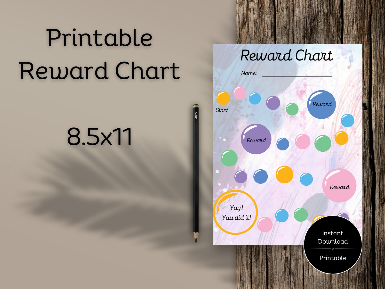 Reward Chart, Kids Bubble Chart, Colorful Printable Reward Chart - Etsy