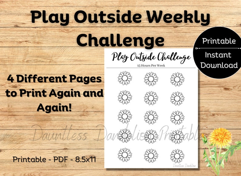 Play Outside Challenge Printable - Etsy