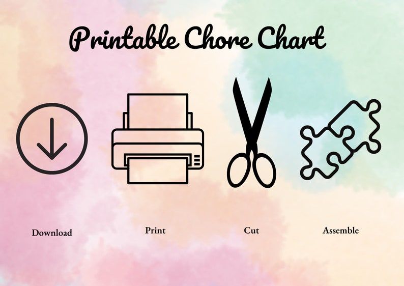 Printable Kid's Chore Chart, Children's Chore Chart for Busy Families ...