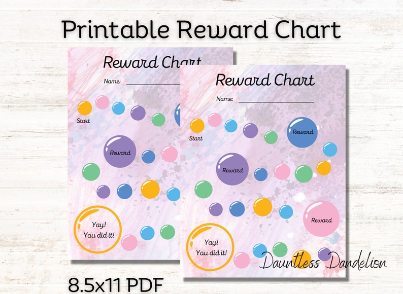 Bubble Reward Chart, Kids Reward Chart, Printable Goal Setting Chart - Etsy