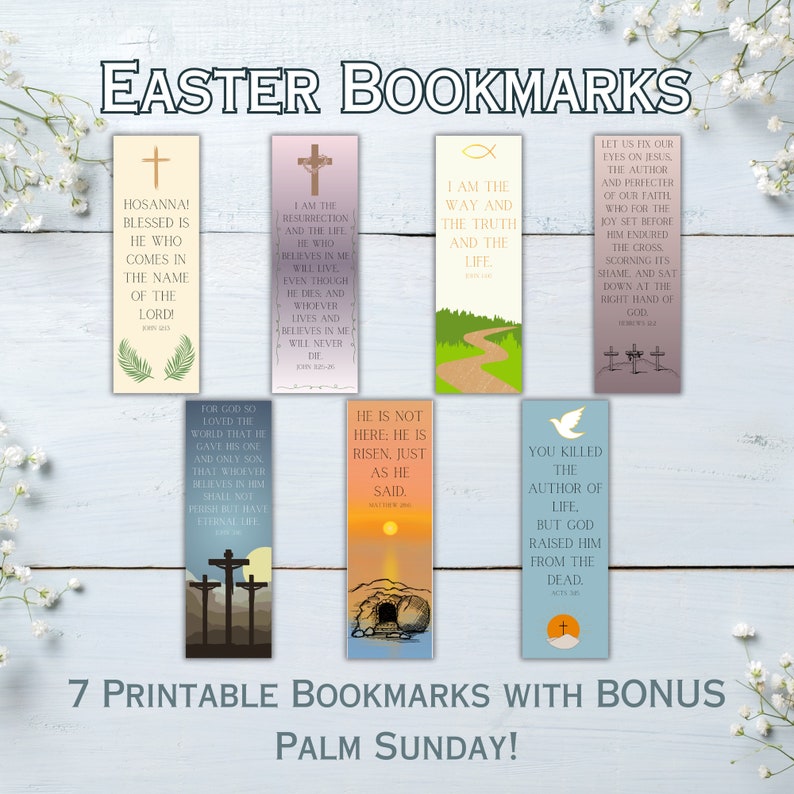 Easter Bookmarks Bible Verse Bookmarks Easter Gift Christian Bookmarks ...