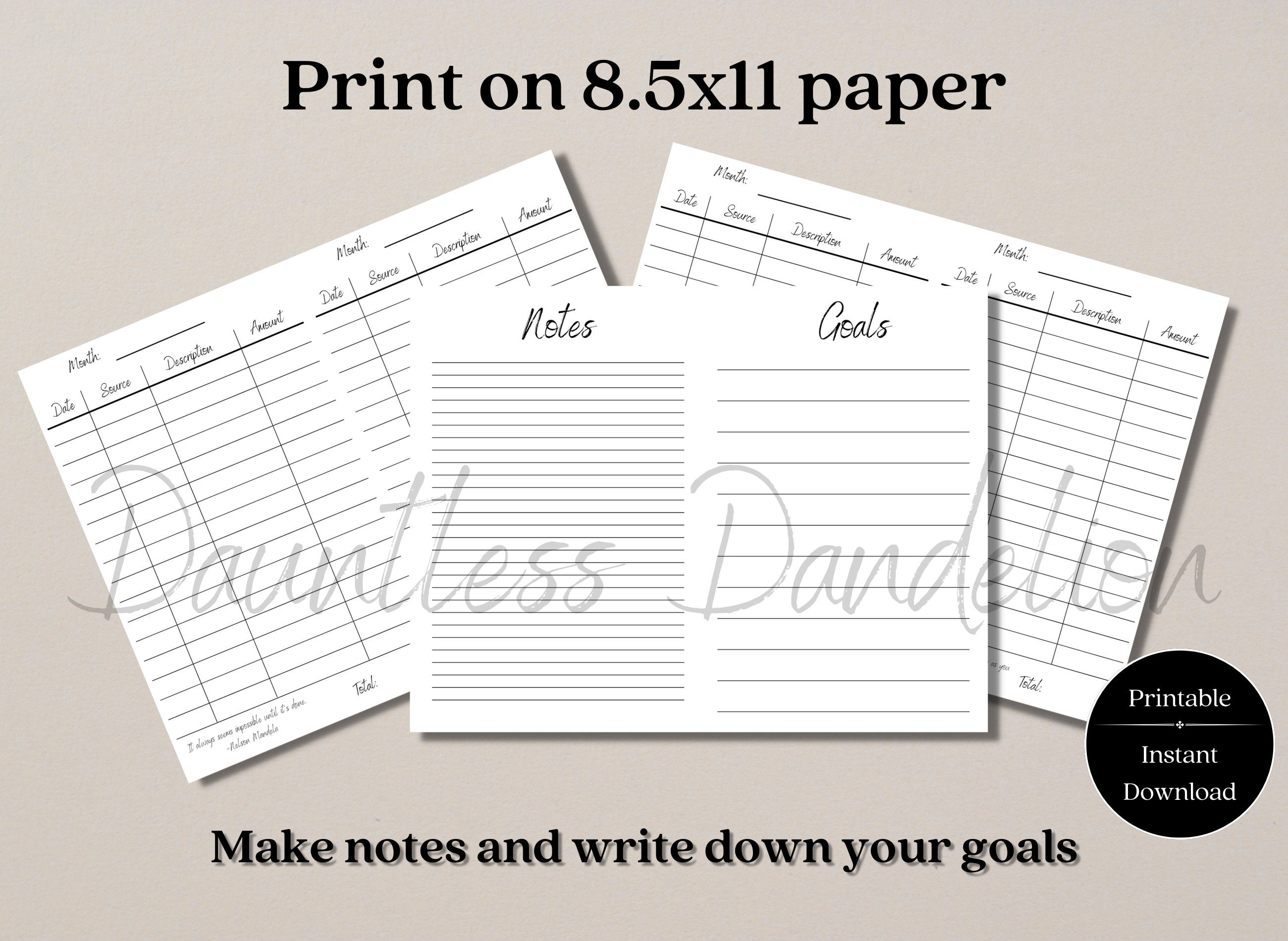 Side Hustle Income Tracker Printable Income Tracking Booklet - Etsy