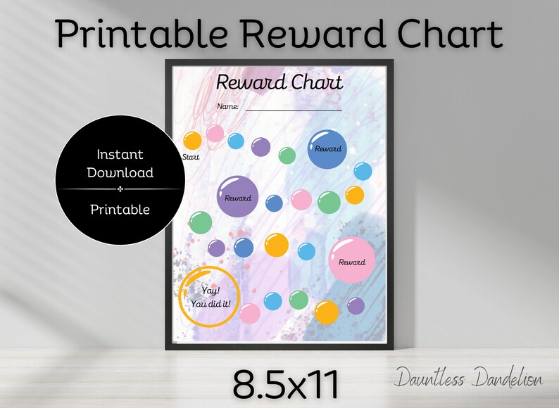 Kids Reward Chart, Bubble Chart, Printable Reward Chart - Etsy