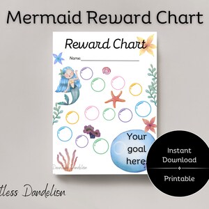 Girls Reward Chart, Mermaid Reward Chart Printable, Bubble Reward Chart ...