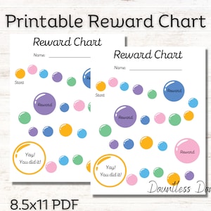 Reward Chart, Printable Reward Chart, Bubble Reward Chart for Kids - Etsy