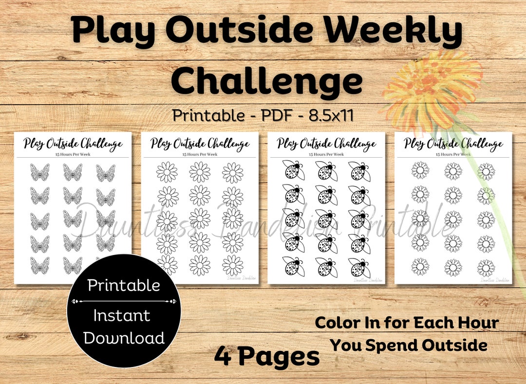 Play Outside Challenge Printable - Etsy