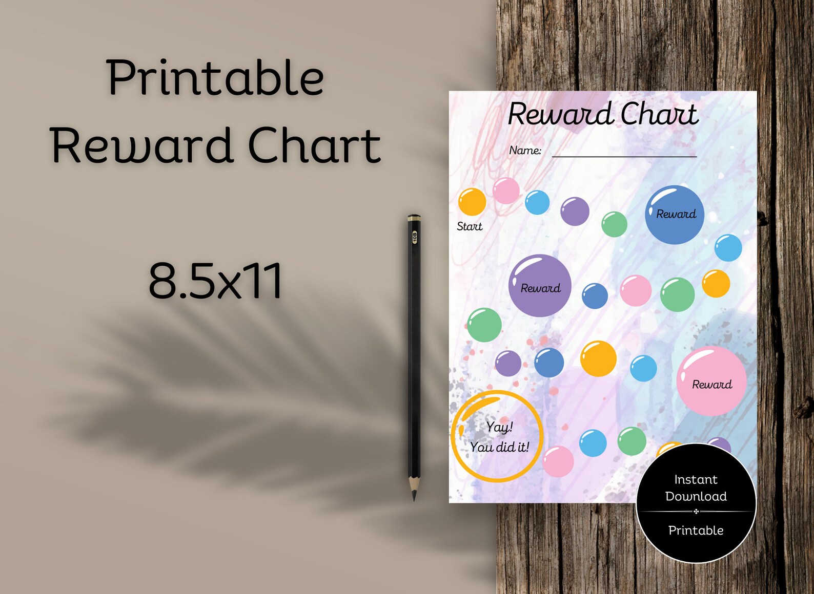 Kids Reward Chart, Bubble Chart, Printable Reward Chart - Etsy