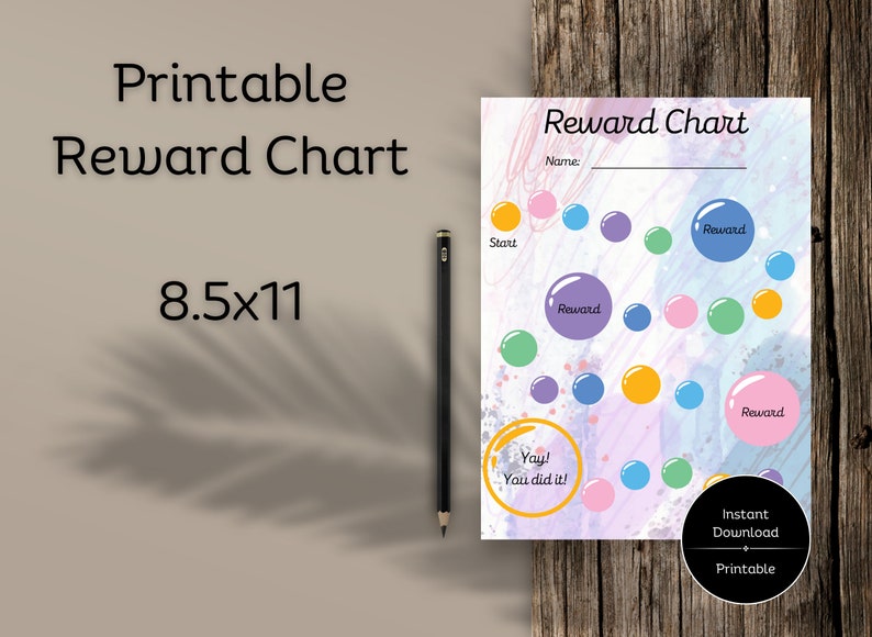 Kids Reward Chart, Bubble Chart, Printable Reward Chart - Etsy
