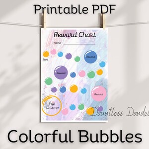 Kids Reward Chart, Bubble Chart, Printable Reward Chart - Etsy