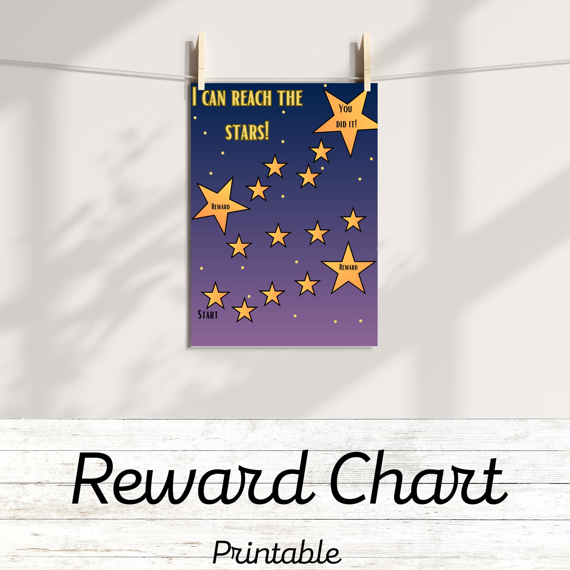 Reward Chart Kids Chart Printable Star Reward Chart - Etsy Hong Kong