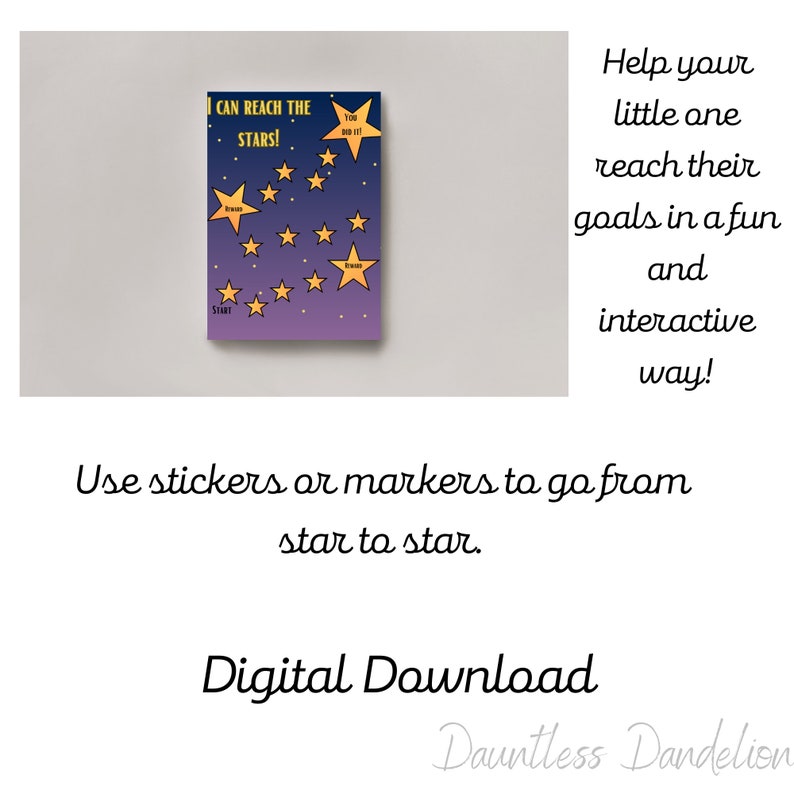 Reward Chart Kids Chart Printable Star Reward Chart - Etsy