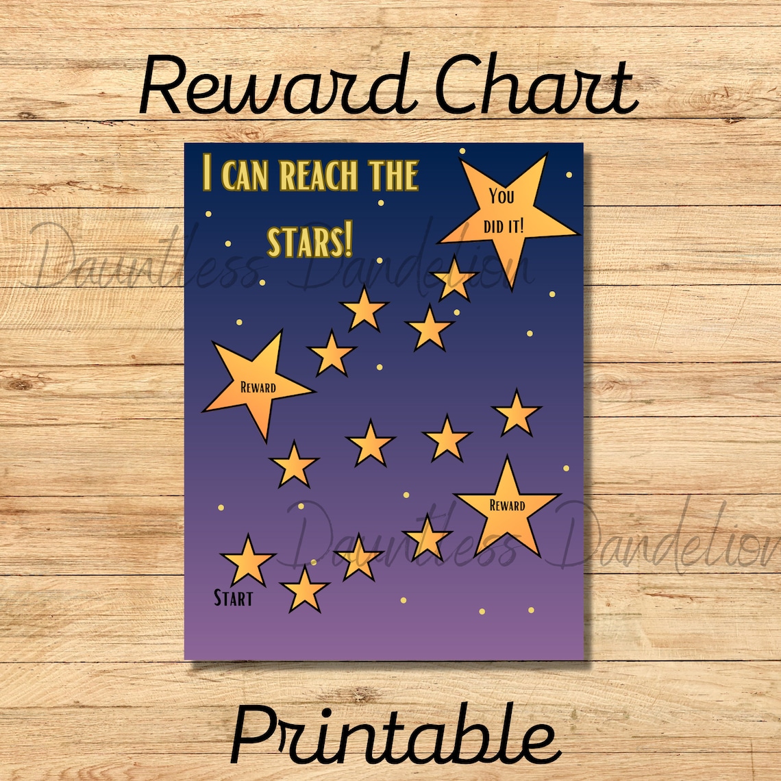 Reward Chart Kids Chart Printable Star Reward Chart - Etsy