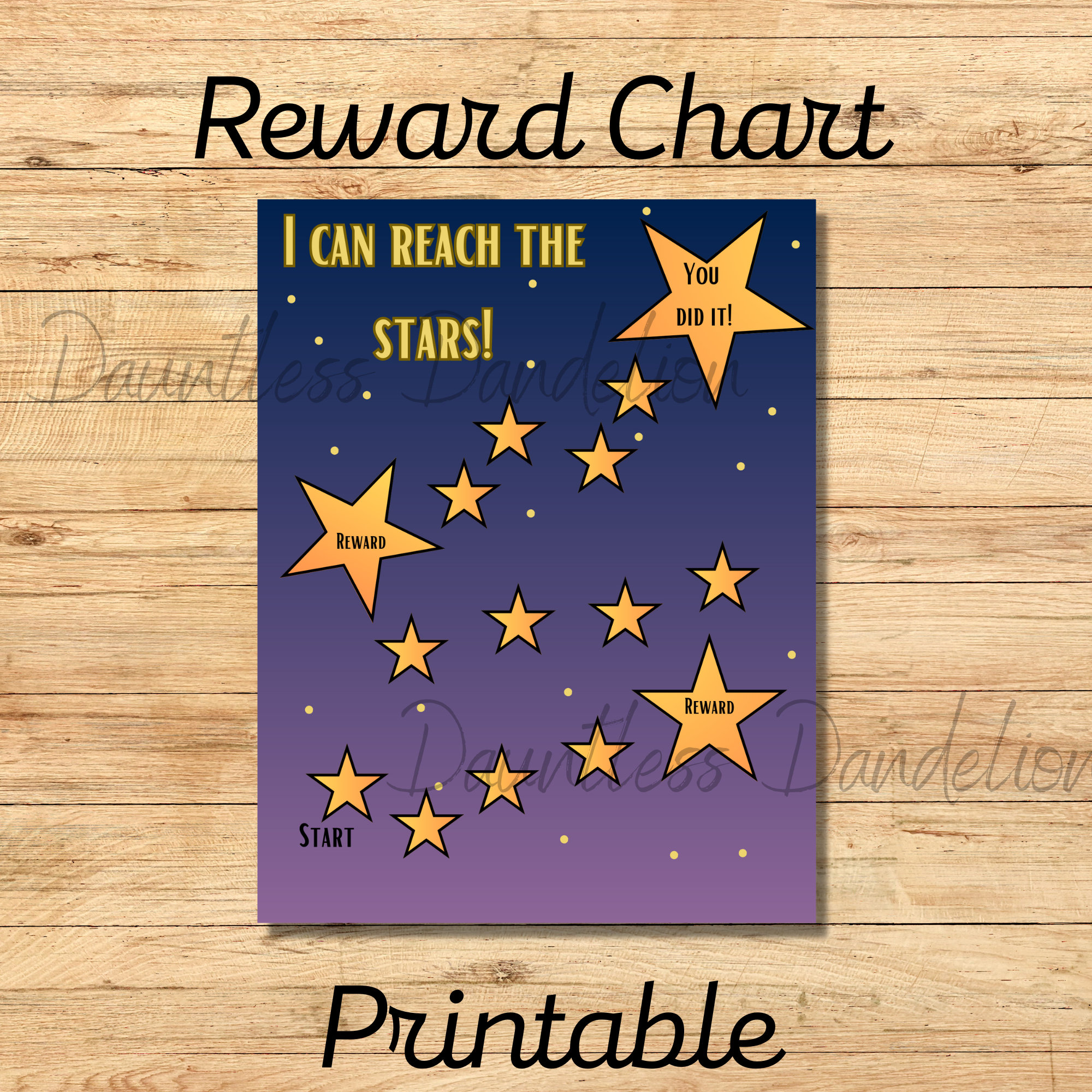 Reward Chart Kids Chart Printable Star Reward Chart - Etsy Hong Kong