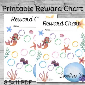 Mermaid Reward Chart, Kids Reward Chart, Motivational Goal Setting ...