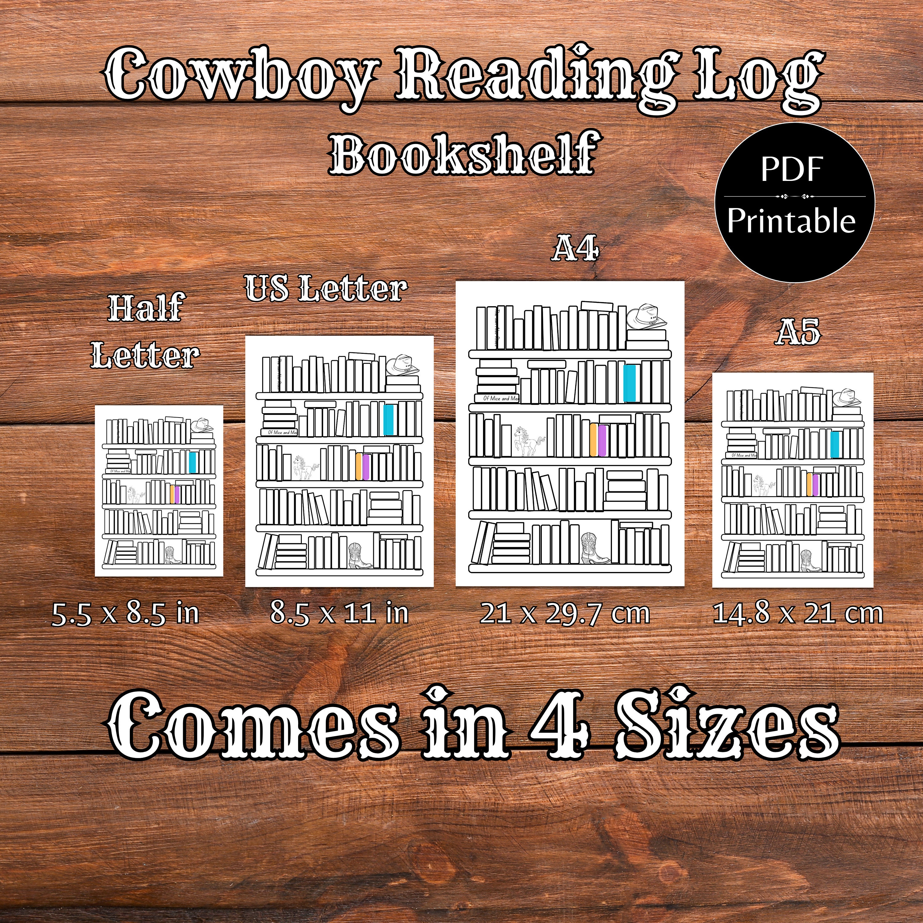 Cowboy Reading Log, Western Reading Tracker, Printable Coloring ...