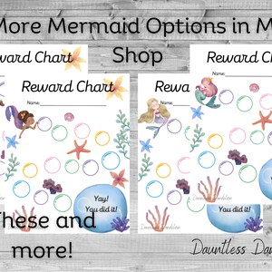 Mermaid Reward Chart, Kids Reward Chart, Minimal Reward Chart, Potty ...