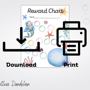 Girls Reward Chart, Mermaid Reward Chart Printable, Bubble Reward Chart ...