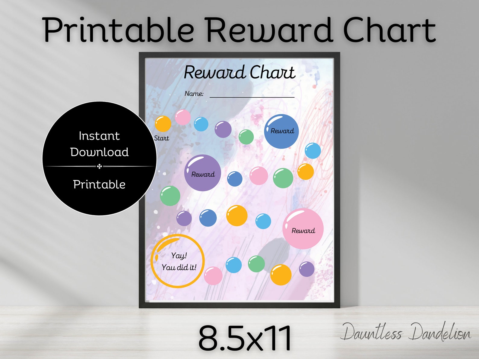 Reward Chart, Kids Bubble Chart, Colorful Printable Reward Chart - Etsy