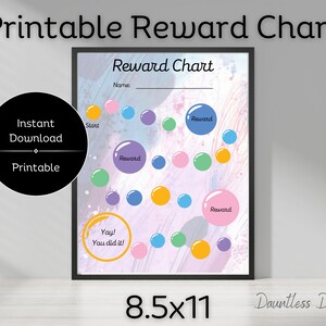 Reward Chart, Kids Bubble Chart, Colorful Printable Reward Chart - Etsy