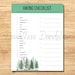 Hiking Checklist, Printable Checklist, Outdoor Safety Hiking List - Etsy