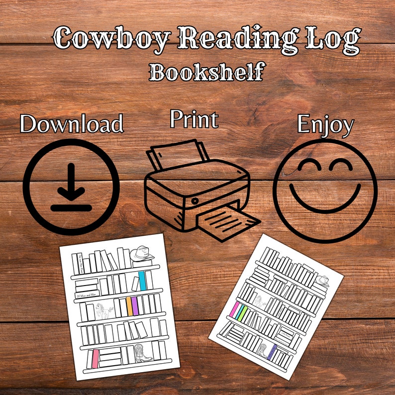 Cowboy Reading Log, Western Reading Tracker, Printable Coloring ...