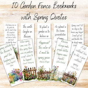 Flower Bookmark Bundle, Spring Bookmarks With Quotes, Inspirational ...