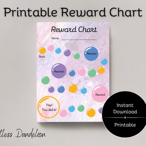Bubble Reward Chart, Kids Reward Chart, Printable Goal Setting Chart - Etsy