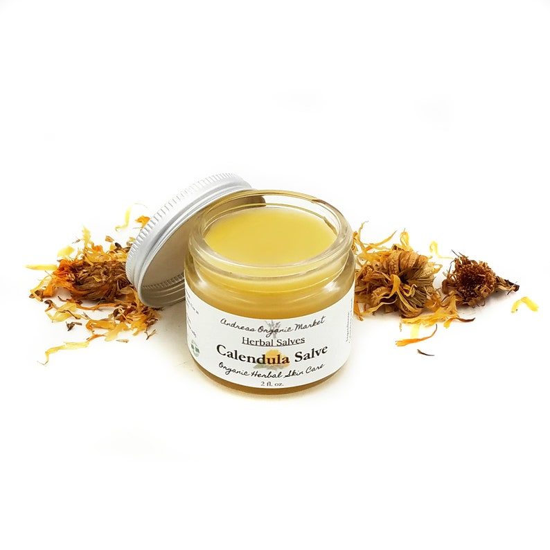 Organic Calendula Salve, Herbal Balm Infused With Calendula Flowers in ...