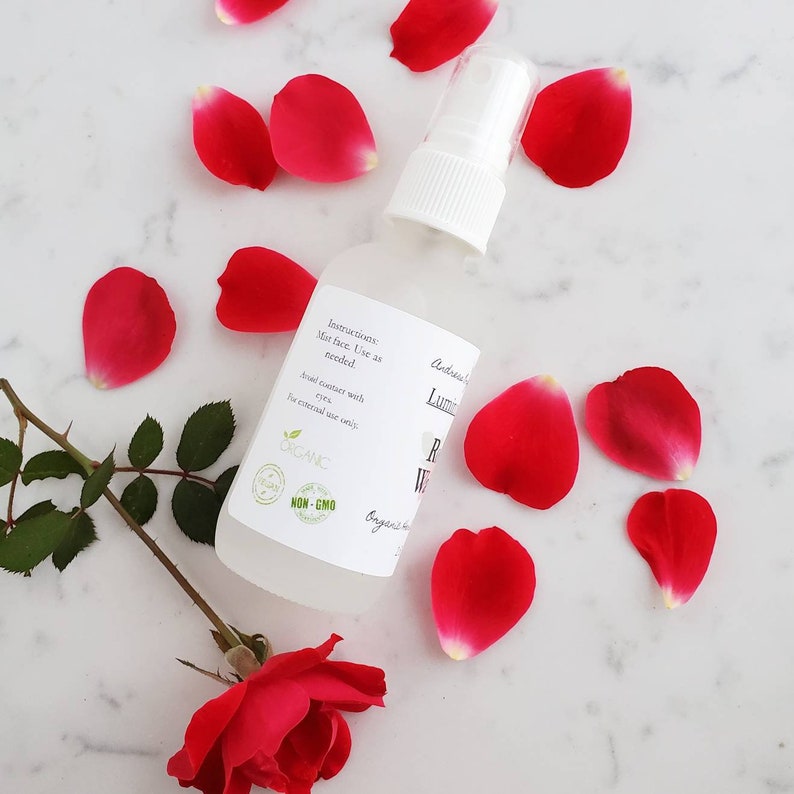 Organic Rose Water, Steam Distilled Rose Petal Hydrosol, Facial Toner ...