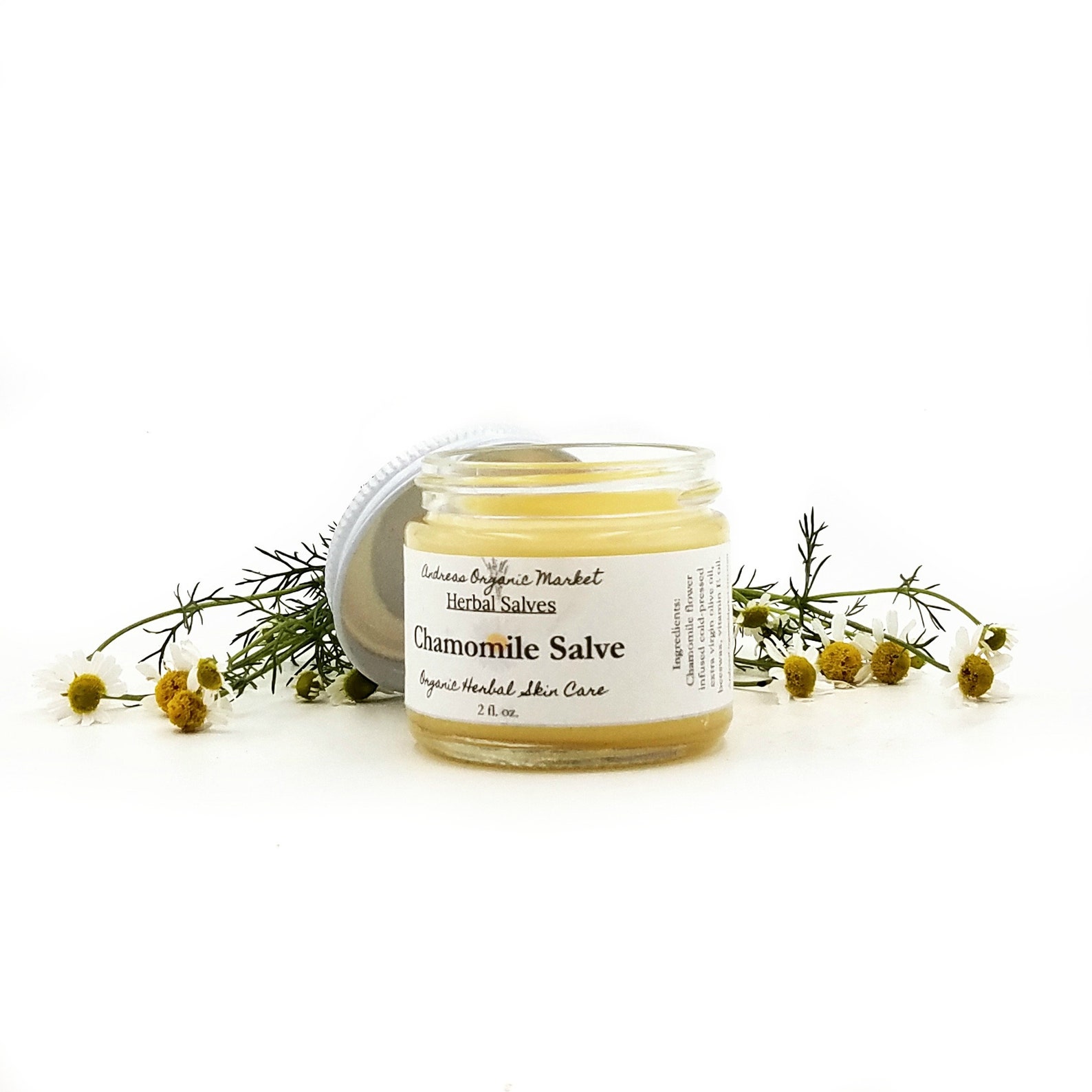 Organic Chamomile Flower Salve in a Glass Jar, an Herbal All Over Skin ...