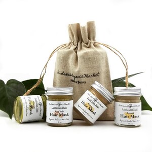 Organic Hair Mask Sampler Set, Eco Friendly Zero Waste Clean Beauty ...