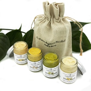 Organic Hair Mask Sampler Set, Eco Friendly Zero Waste Clean Beauty ...
