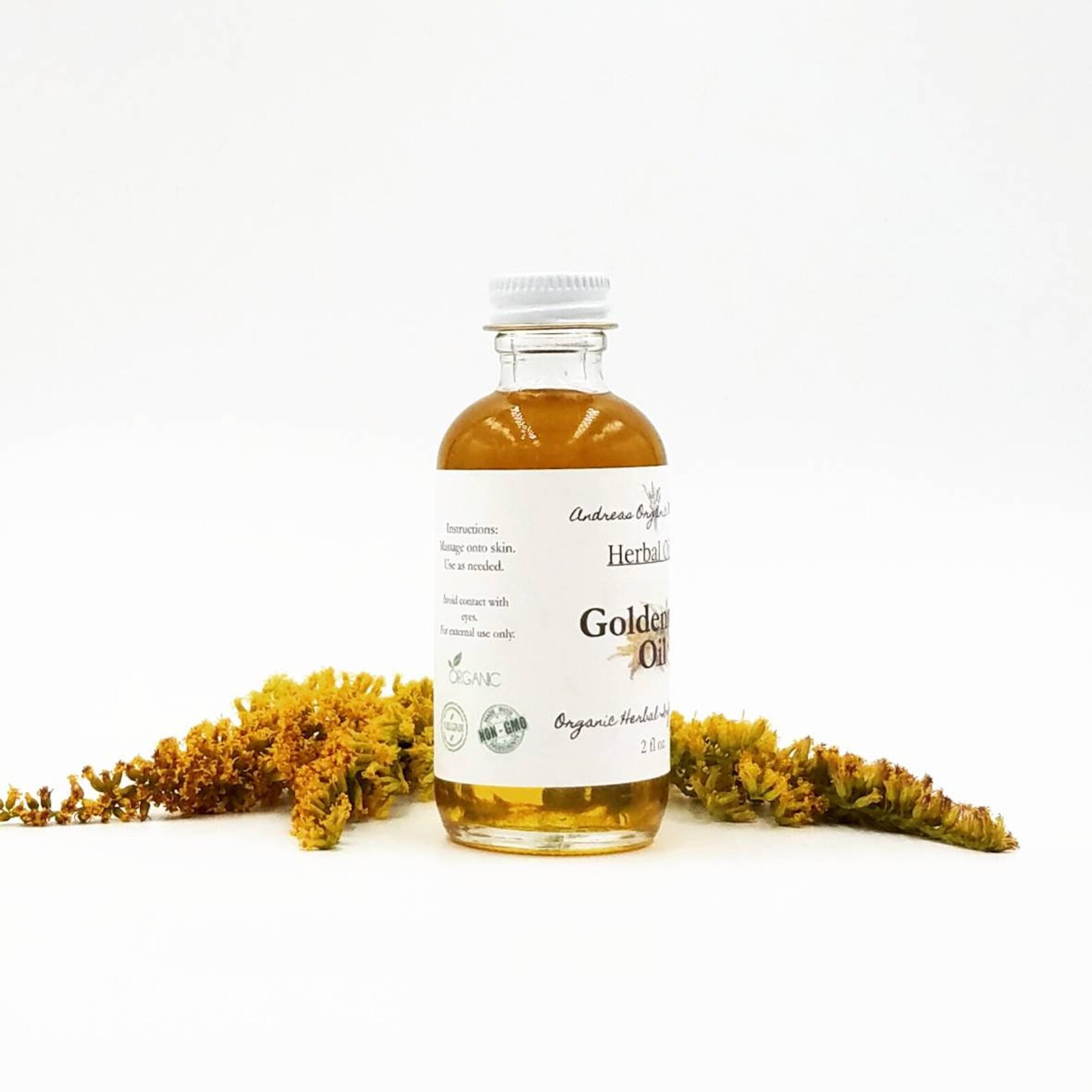 Organic Goldenrod Flower Infused Oil, Herbal All Over Body Oil for the ...