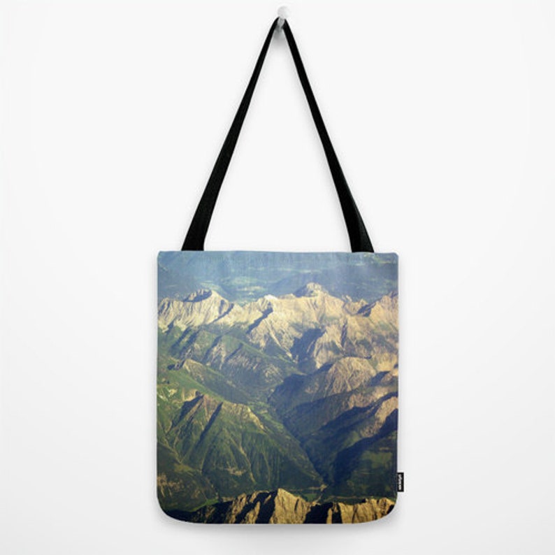 Austrian Alps Tote Bag Landscape Green Brown Mountain - Etsy