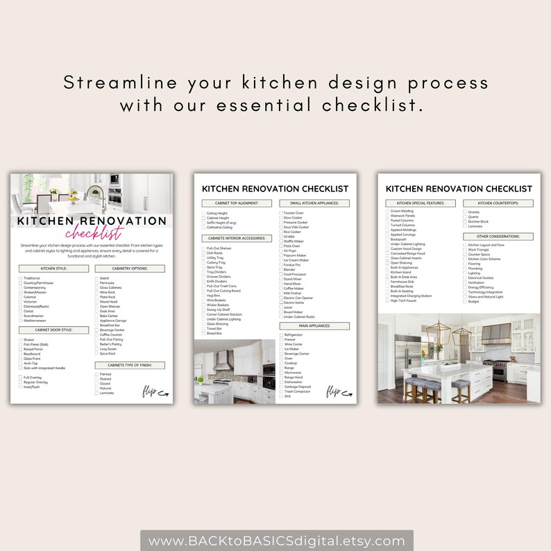 Easy Printable Kitchen Renovation Checklist | Print at Home Guide for ...