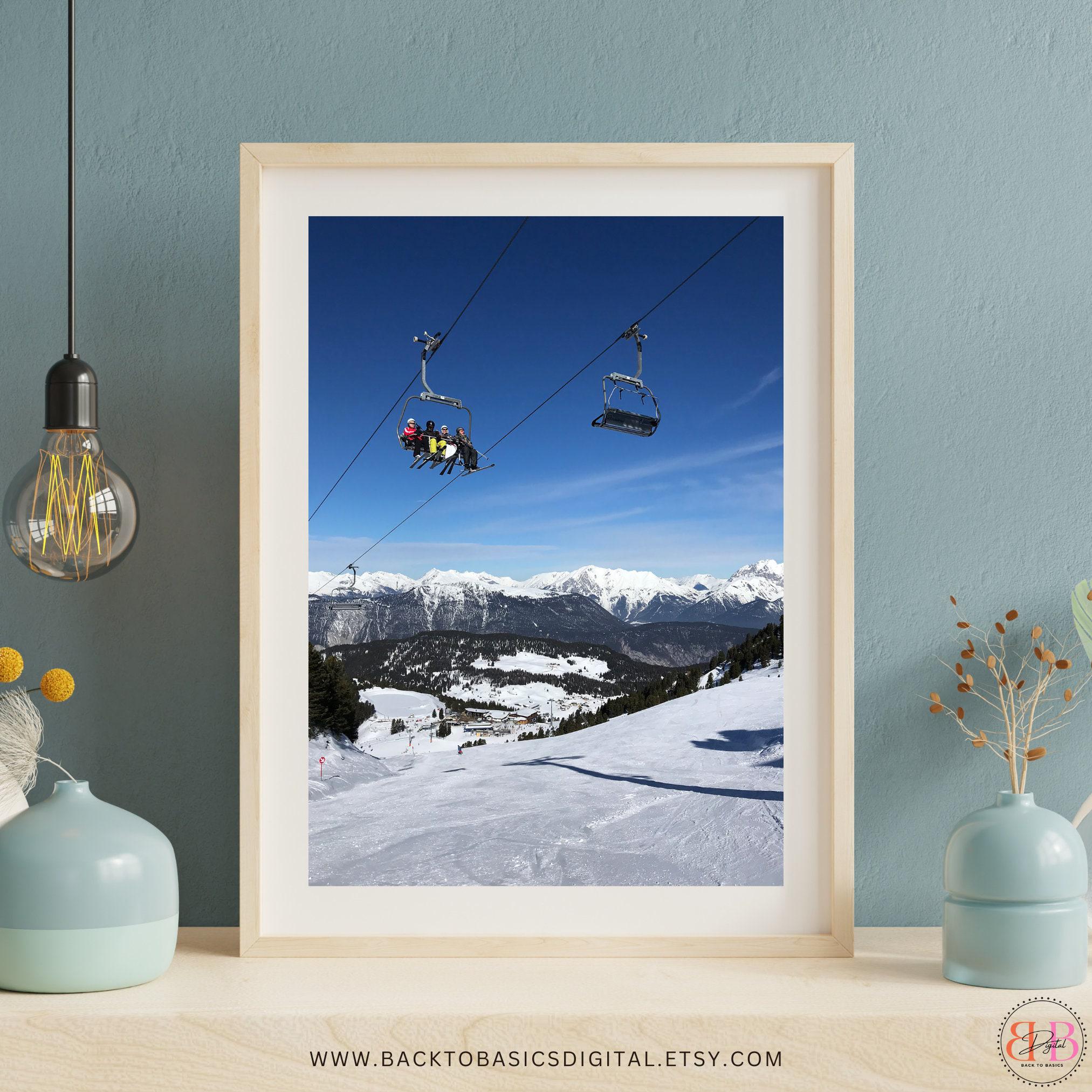 Printable Set of 2 - Chair Lift and Hut, Digital Download, Winter ...