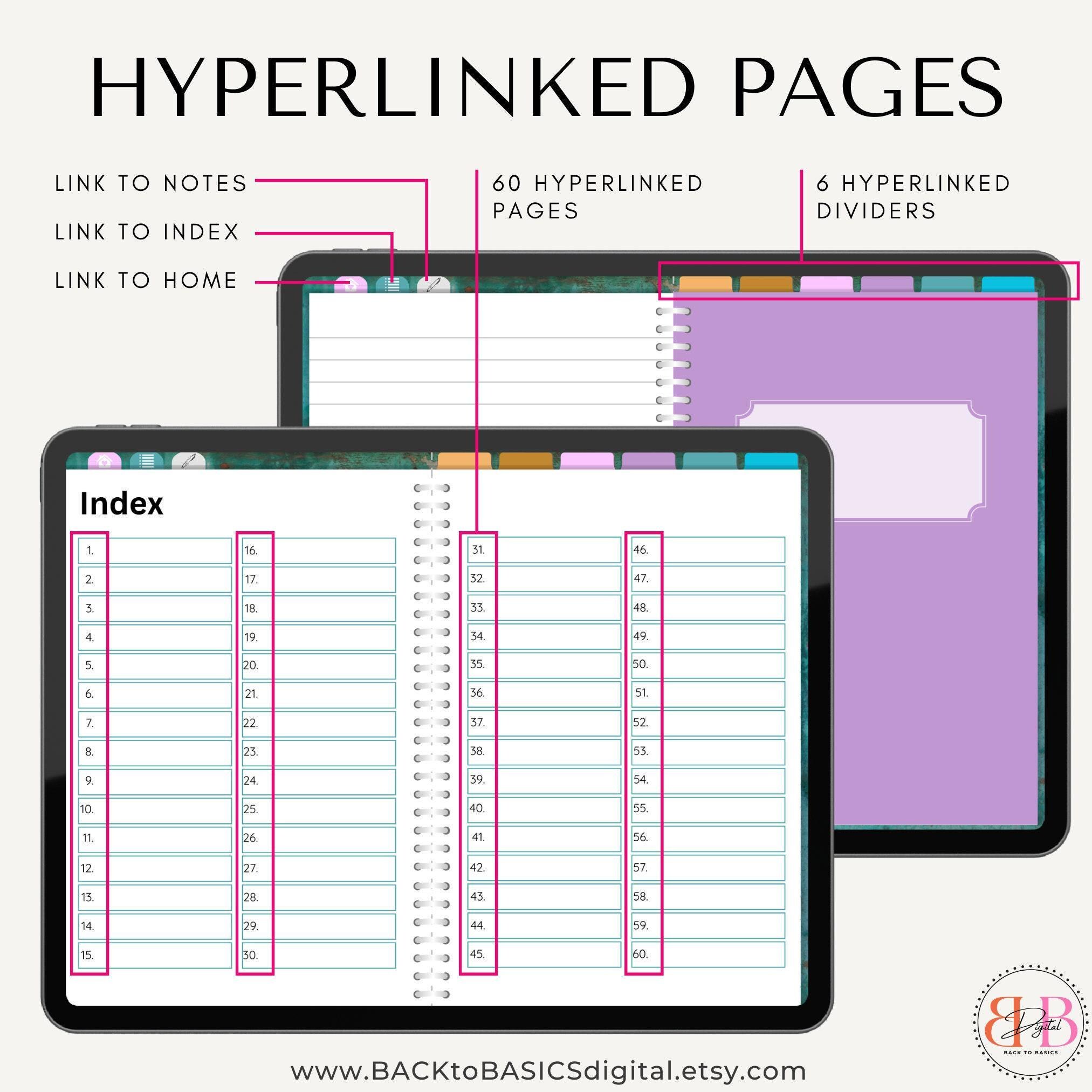 Digital Student Notebooks, Back to School, 60+ Pages, Subject Dividers ...