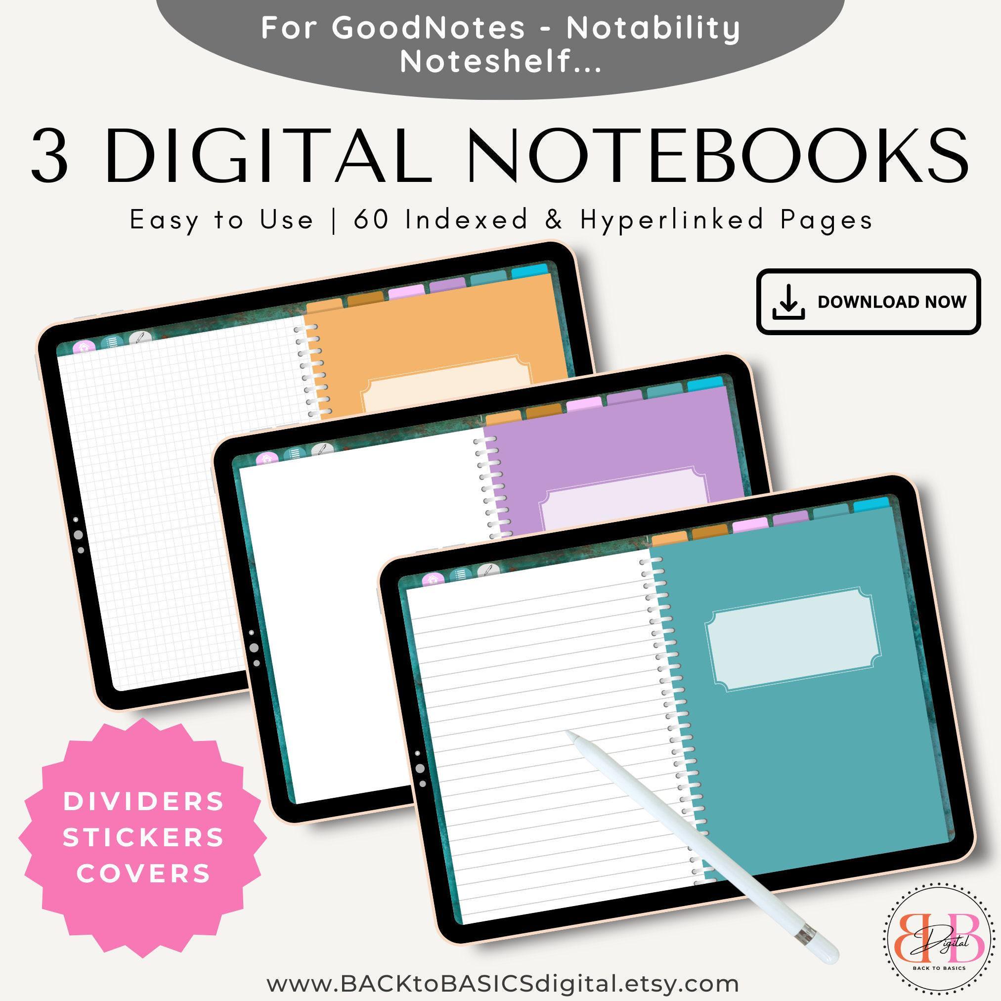 Digital Student Notebooks, Back to School, 60+ Pages, Subject Dividers ...