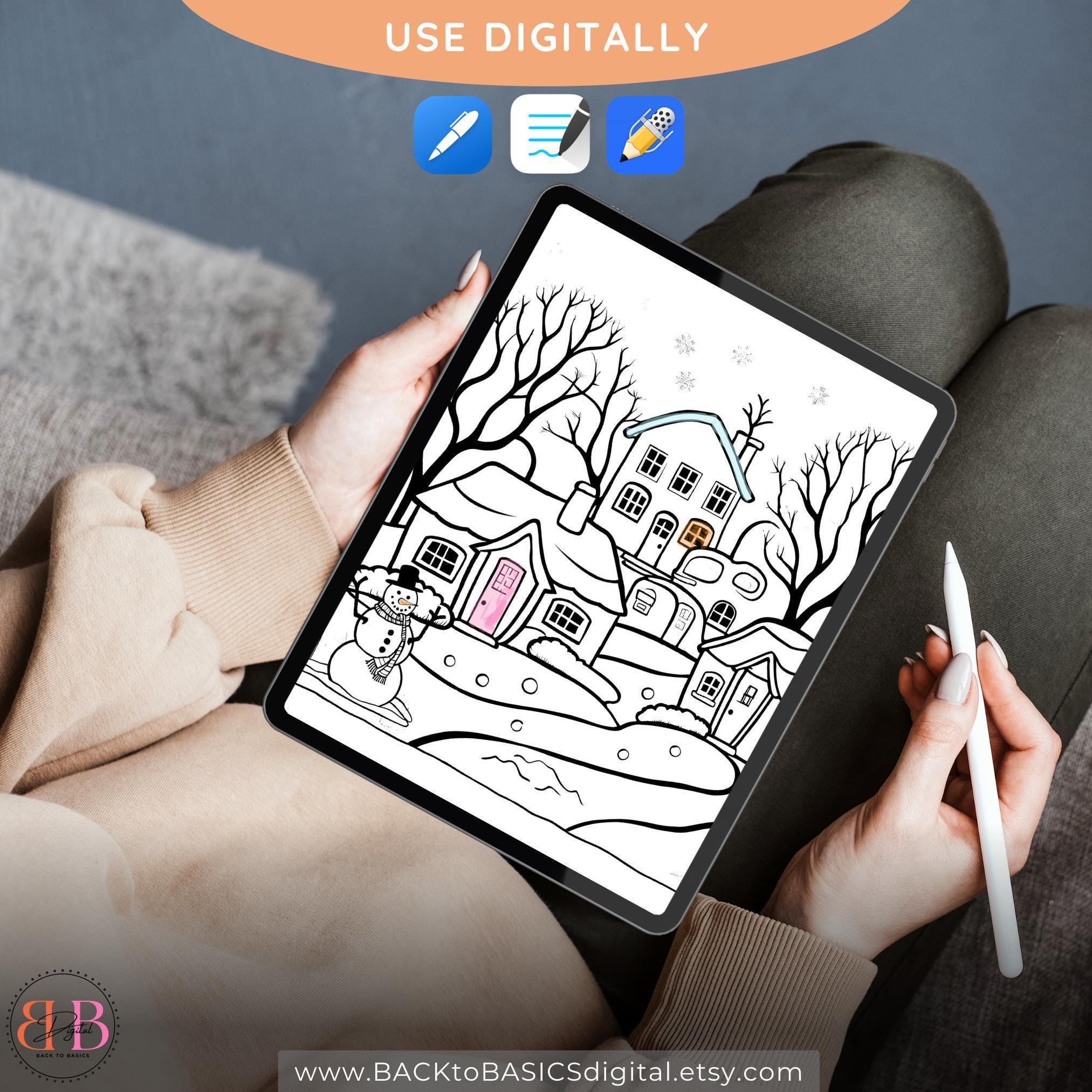 Winter Houses Kids Coloring Book | 35 Printable Designs for Kids ...