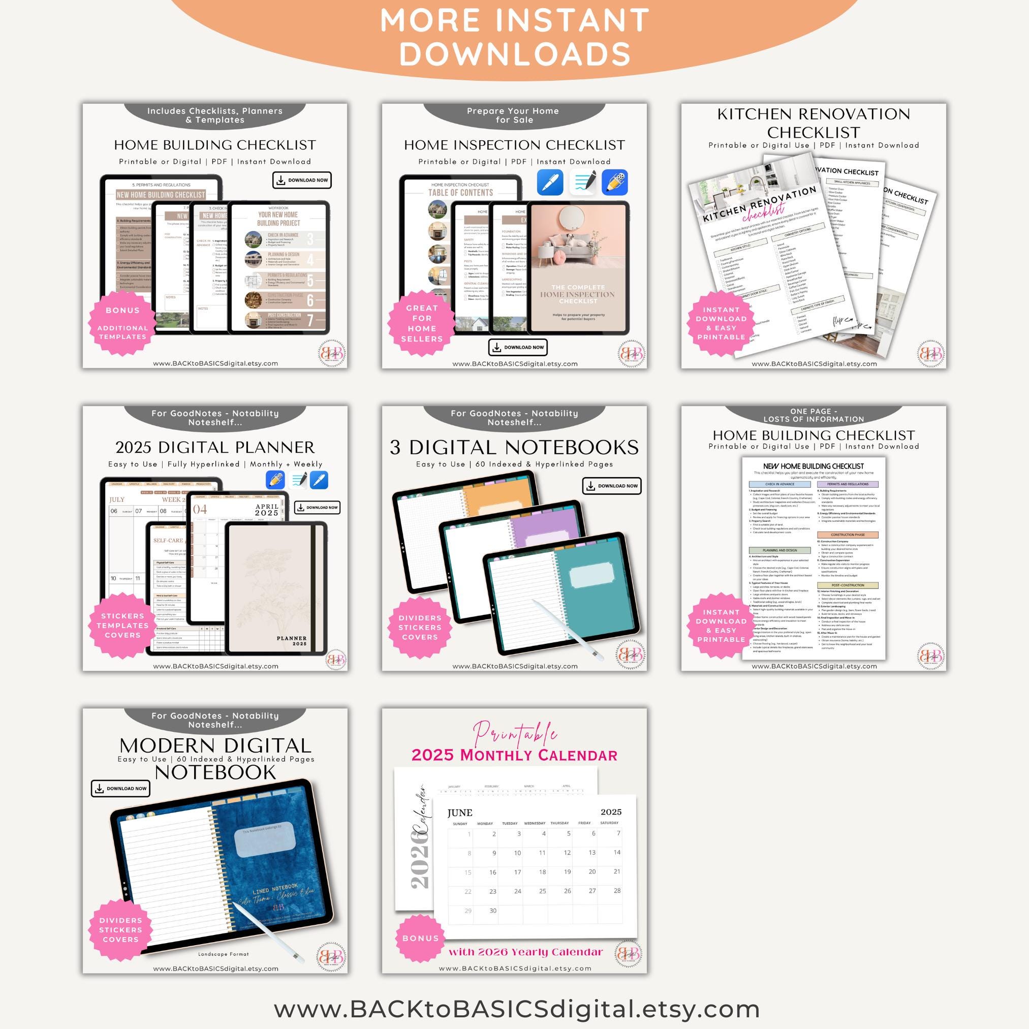 Home Inspection Checklist Printable PDF, Workbook for Home Sellers ...