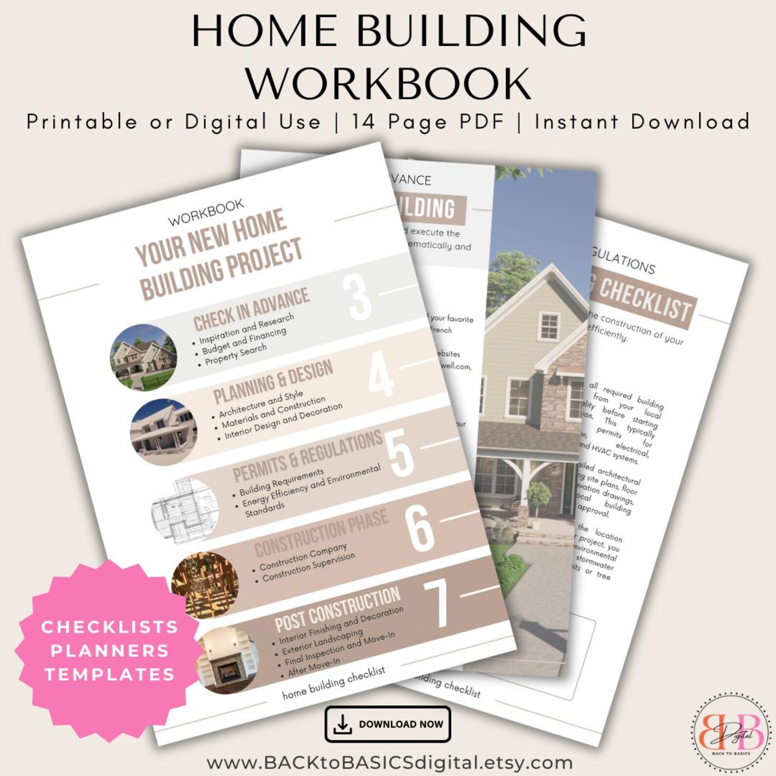 Home Building Workbook - 14-page Printable PDF Workbook, Digital ...