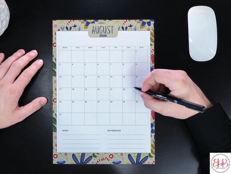 Editable AUGUST 2026 Monthly Calendar Page - iPad & Print-at-home ...